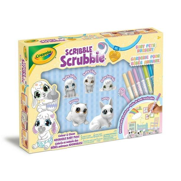 Crayola Scribble Scrubbie Baby Pets Nursery Play Set, Baby Scribble ...