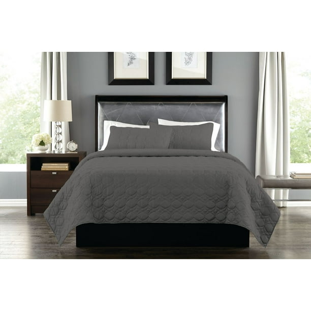 Springmaid 3 Piece Quilt Set, In Double/Queen and King, Solid Colours ...