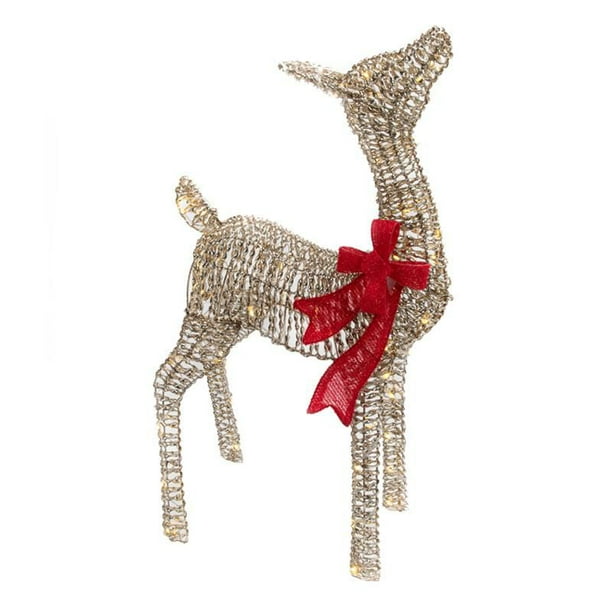 Light-up Twisted Weave Fawn with Red Bow - Walmart.ca