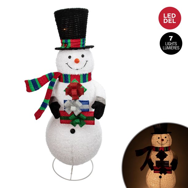 Prelit fabric snowman sculpture - Walmart.ca