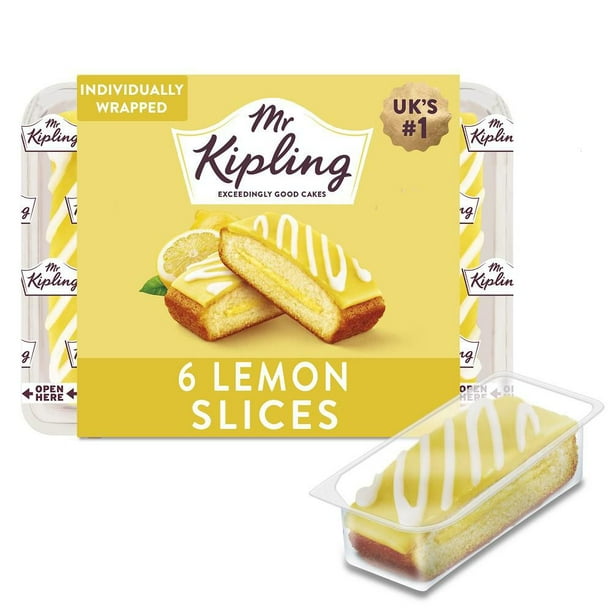Mr. Kipling Lemon Sponge Cake Slices, 6 slices, 165 g total - Walmart.ca