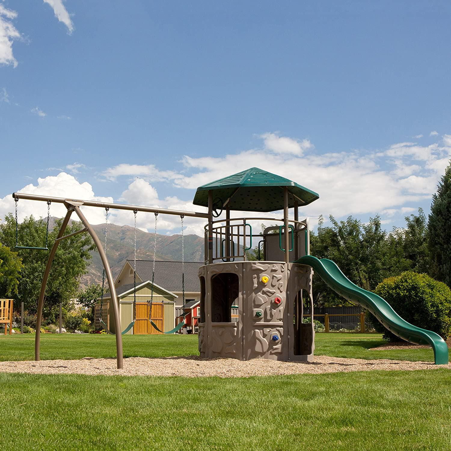 LIFETIME Adventure Tower Swing Set with Geometric Dome Climber Play Center Walmart
