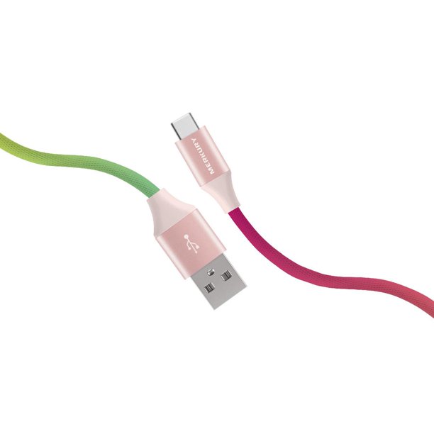 Merkury Charge + Sync USB-A to USB-C Fabric Cable, USB-A to USB-C ...