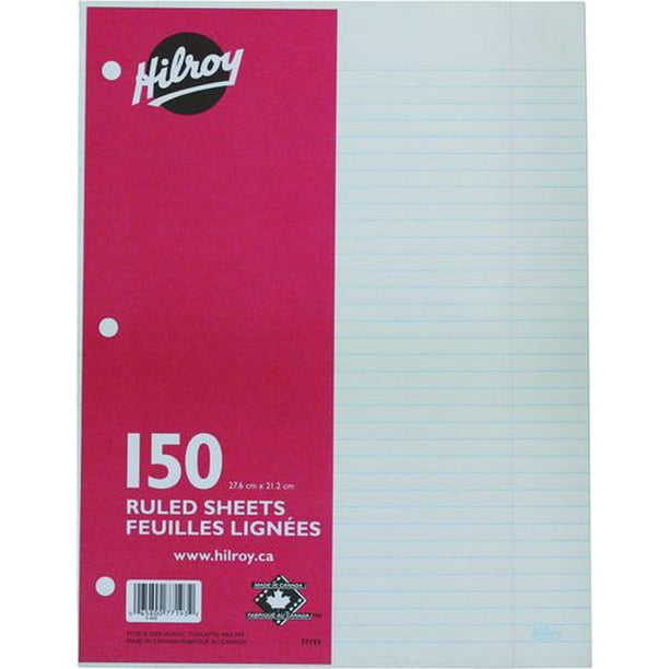 Hilroy Refill Paper Ruled, 150 Sheets - Walmart.ca