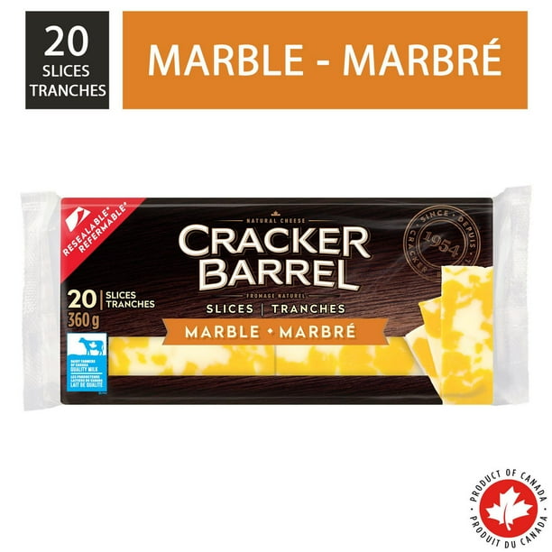 Cracker Barrel Marble Cheddar Cheese Slices, 20 Slices - 360 Grams ...