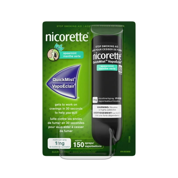 Nicorette QuickMist Spray 1mg, Mild Spearmint, Quit Smoking Aid and ...