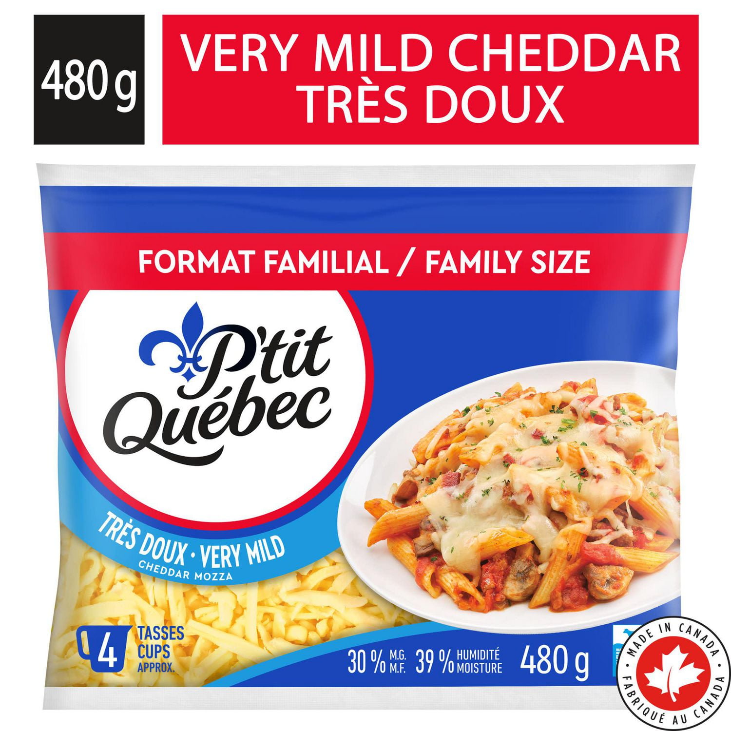 P'tit Quebec 480g Shredded Cheese - Very Mild | Walmart Canada