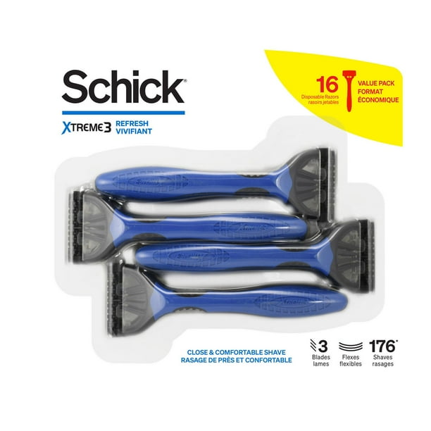 Schick Xtreme3 Mens Refresh Disposable Razor, Value Pack, 16 Disposable ...