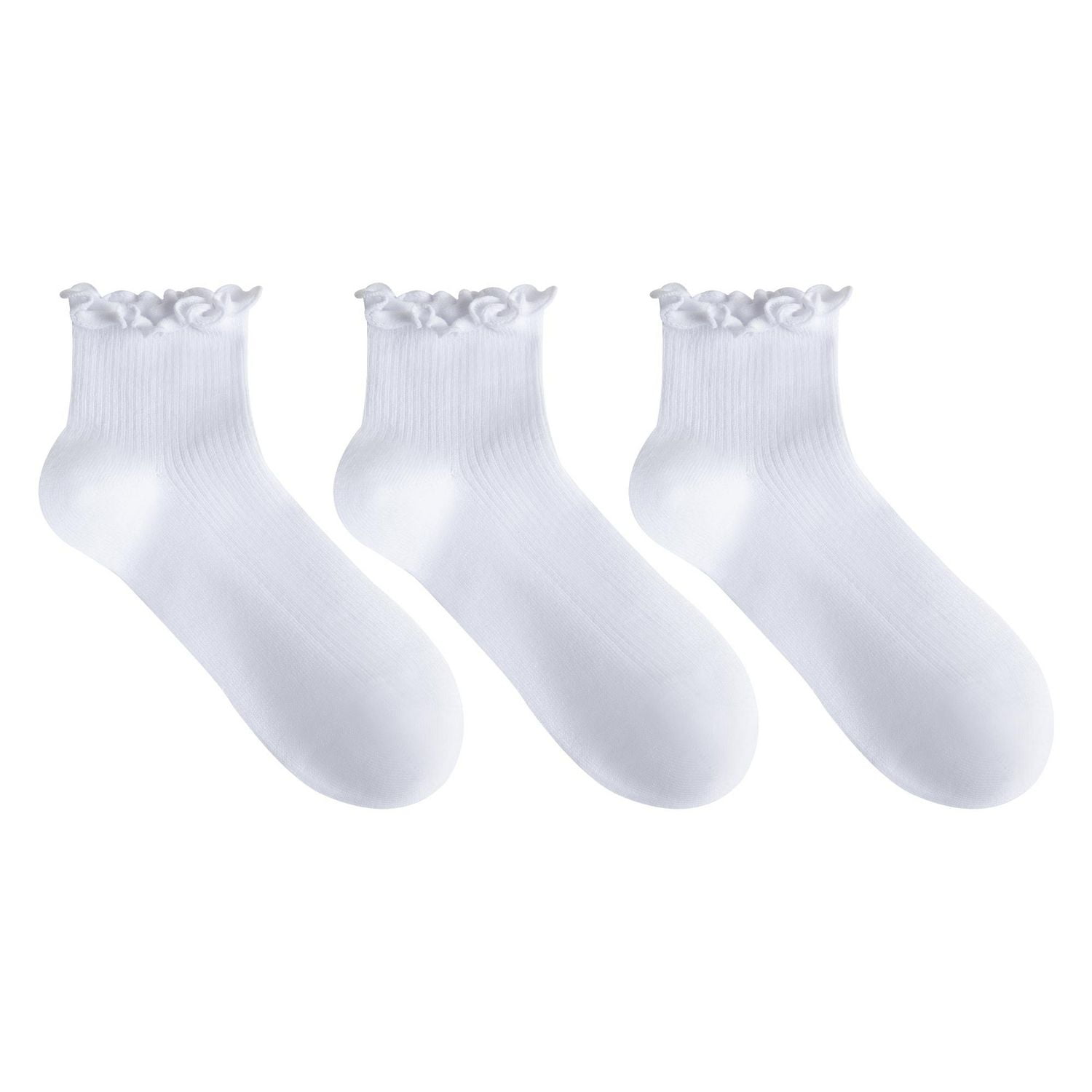 Click here for Secret Ladies Socks Ruffle Quarter 3pr 6-10 prices