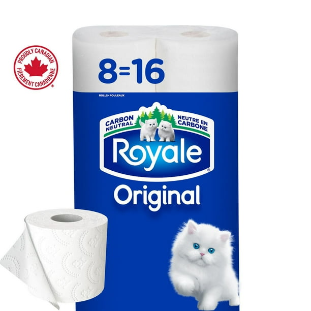 Royale Original Toilet Paper, 8 Equal 16 Bathroom tissue rolls, 2-Ply ...