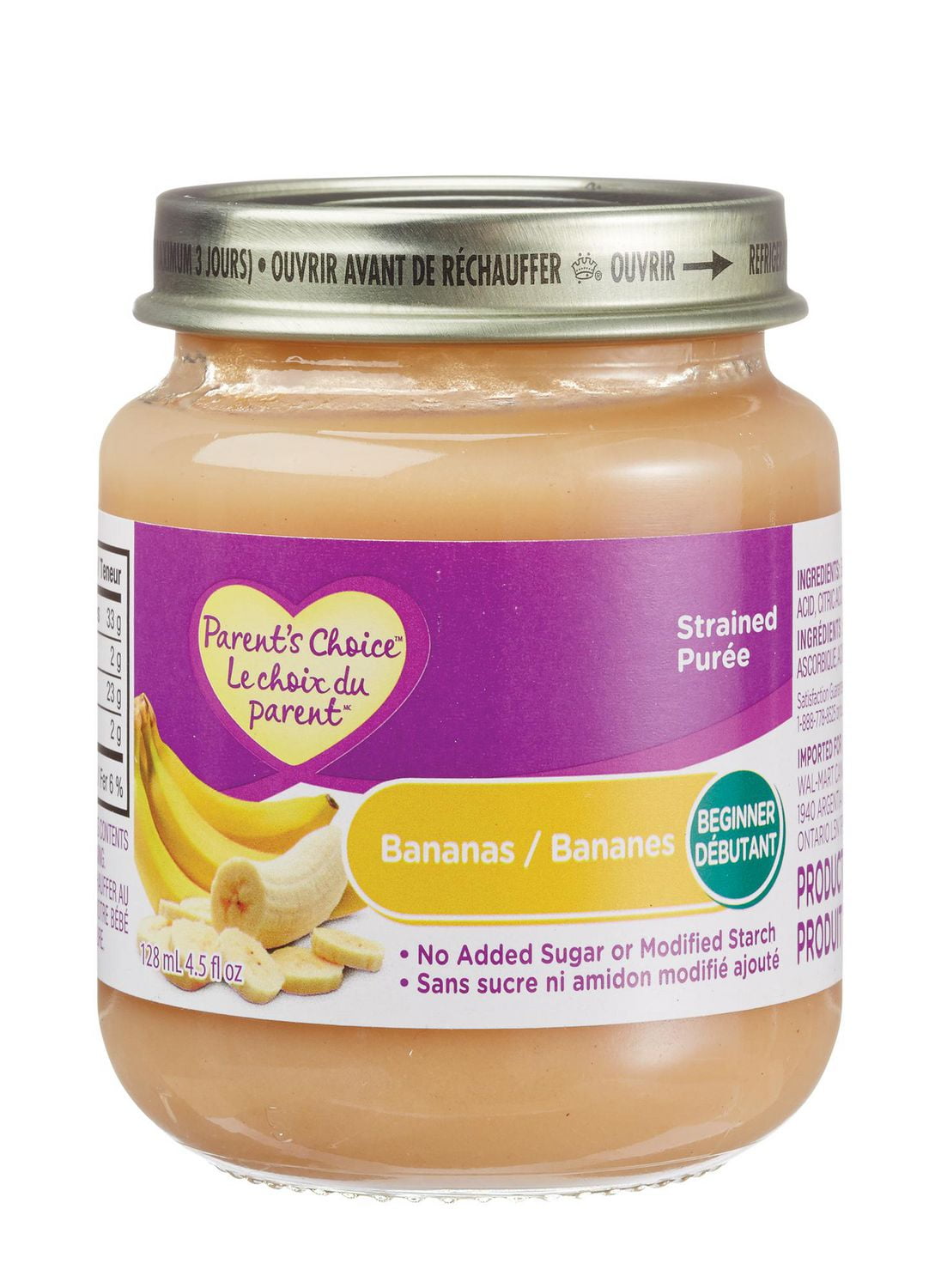 Parent's Choice Strained Bananas, Beginner | Walmart Canada
