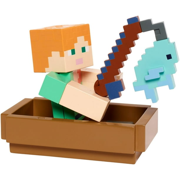 Minecraft 5" Fishing Alex Figure with Boat - Walmart.ca