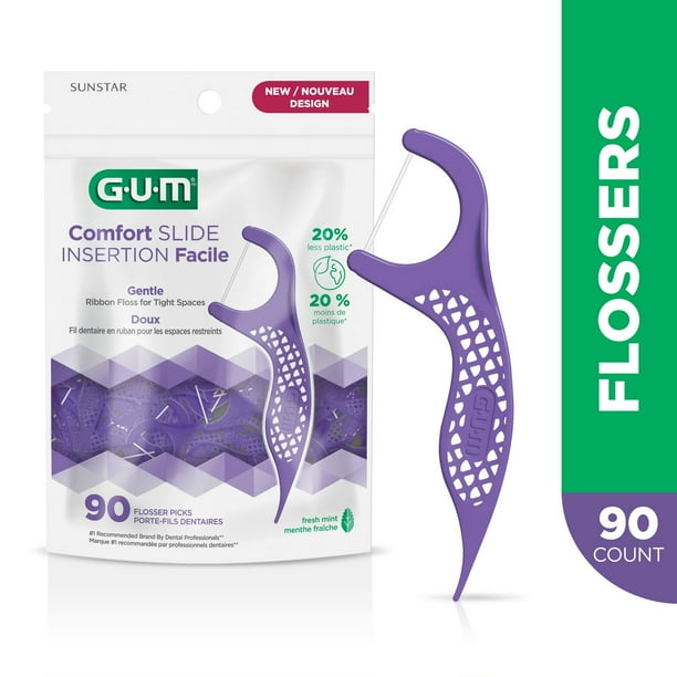 GUM® Comfort Slide Flossers, 90 Count - Walmart.ca
