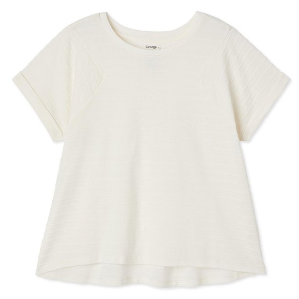 George Girls' Rolled Cuff Tee - Walmart.ca