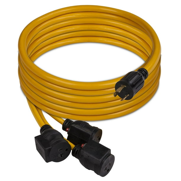 Firman 25FT Power Cord L5-30P 30AMP to 5-20Rx3 With Circuit Breaker ...