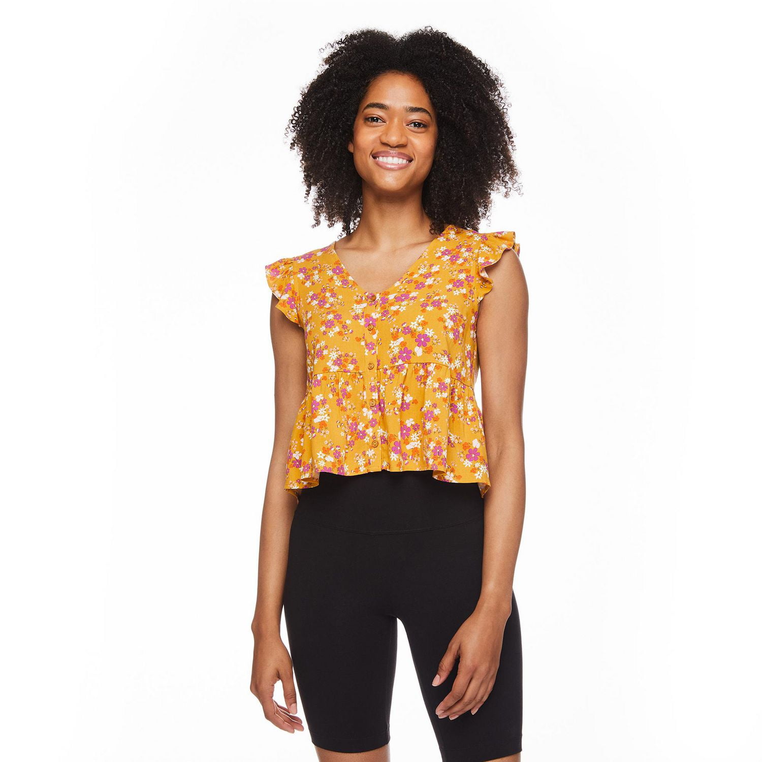 Click here for Wild Skye Womens Ruffle Sleeve Top S prices