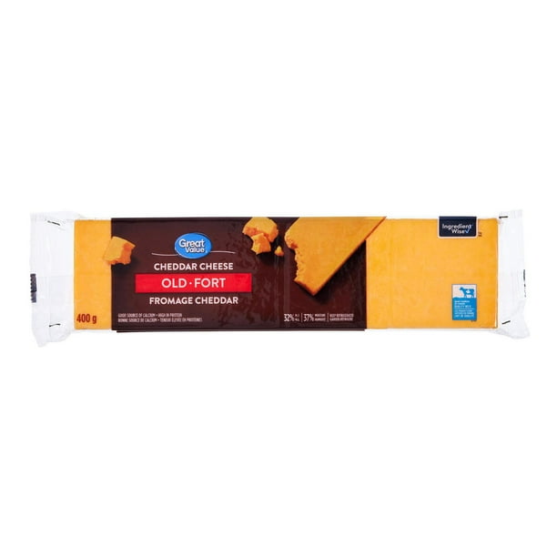 Great Value Old Cheddar Cheese, 400 g - Walmart.ca