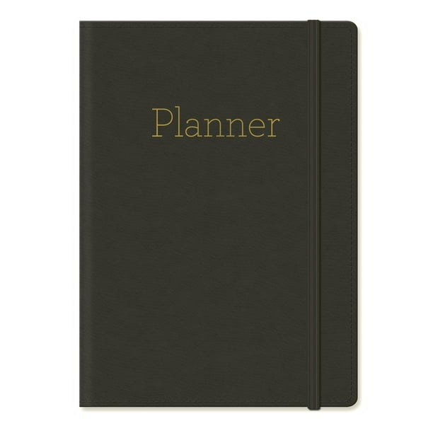 Markings by C.R. Gibson Semi-Dated Bonded Leather Planner, Charcoal ...