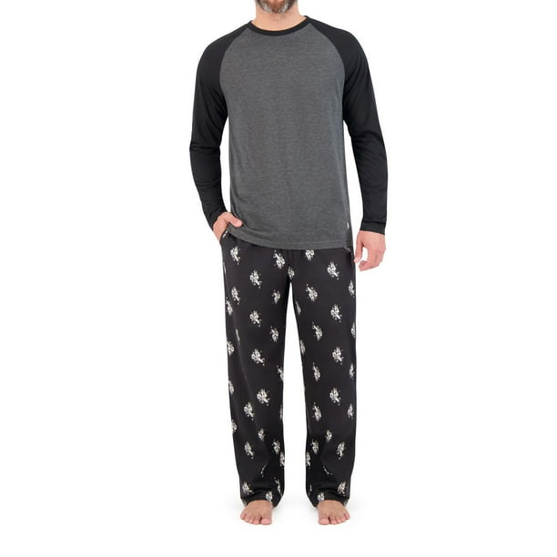 U.S. POLO ASSN. Men's Sleepwear Set Long Sleeve Raglan Top and Soft ...