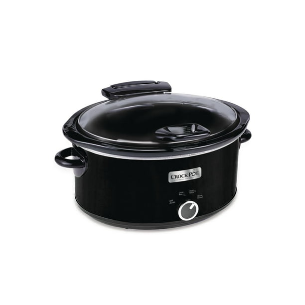 Crock-Pot 6 Qt Oval Manual Black Ice Slow Cooker with Hinged Lid ...