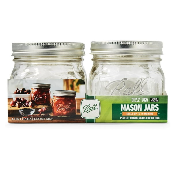 Ball Collection Elite Pint Jars, Wide Mouth - Walmart.ca