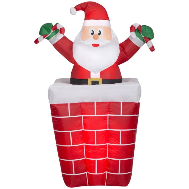 Animated Christmas Inflatable Santa in Chimney Top, Animated Christmas ...