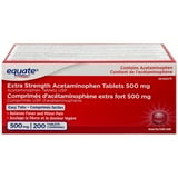 Equate Extra Strength Acetaminophen Tablets 500 mg, Easy Tabs, 200 ...