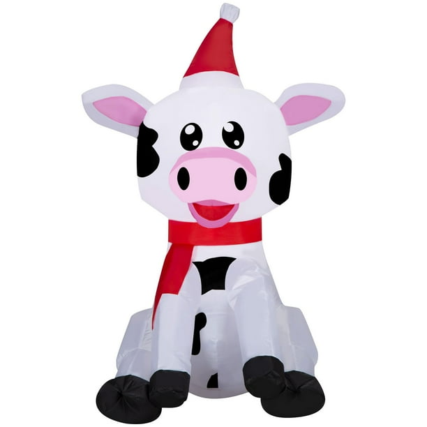 Christmas Inflatable Baby Cow with Santa Hat, Christmas Inflatable Baby ...