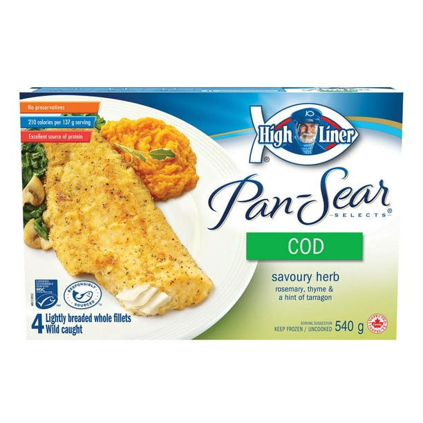 High Liner Pan-Sear Cod Savoury Herb Lightly Breaded Whole Fillets ...
