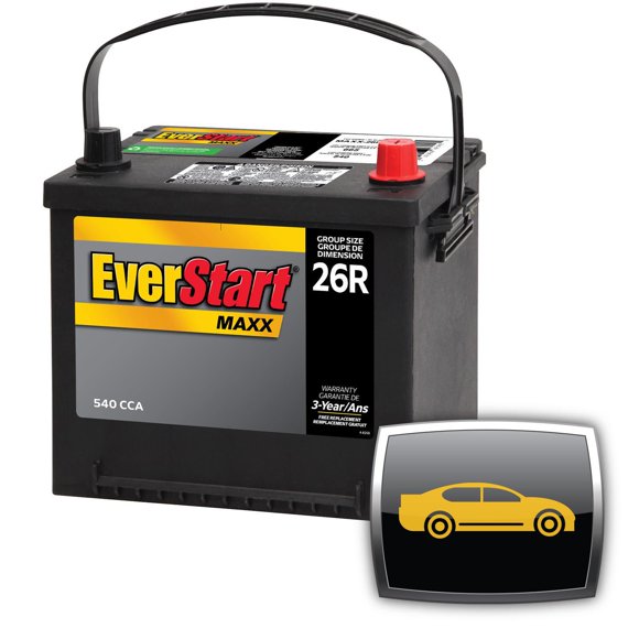 EverStart AUTO MAXX-26RN, 12 Volt, Car Battery, Group Size 26R, 540 CCA ...