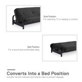 Mainstays Black Metal Arm Futon Frame with 6 inch Full Size Mattress ...