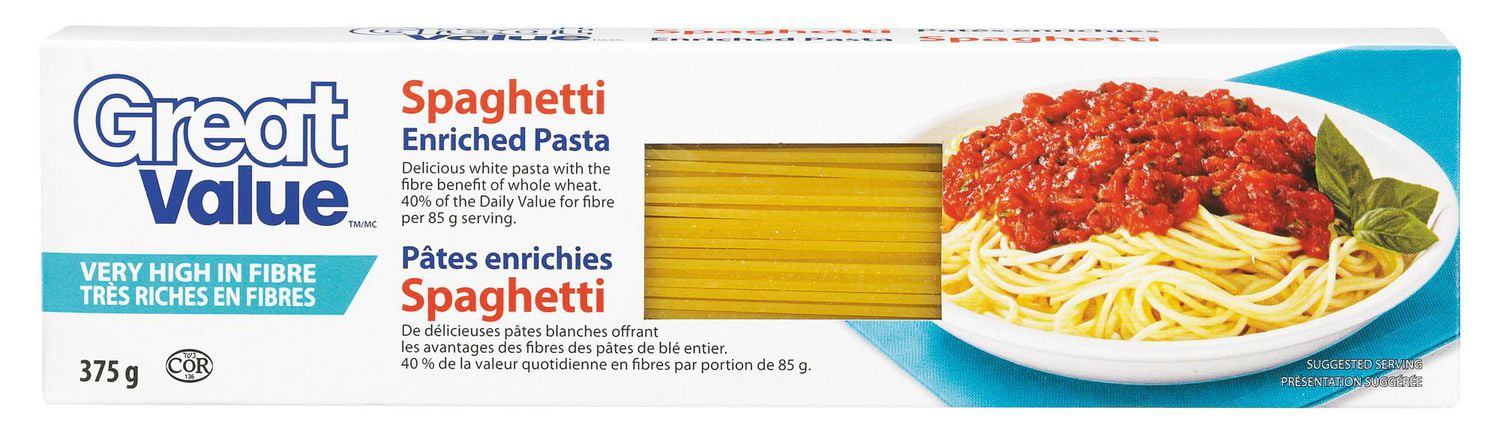 Great Value High Fibre Spaghetti | Walmart Canada