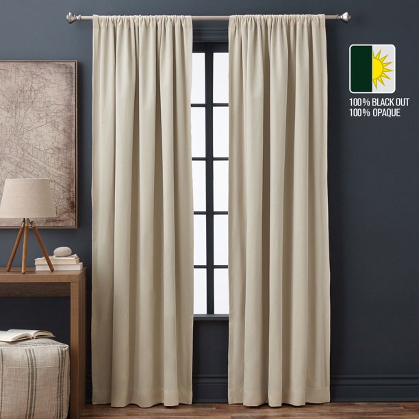 hometrends 63" Jasper Mini Geometric Blackout Rod Pocket Window Panel ...