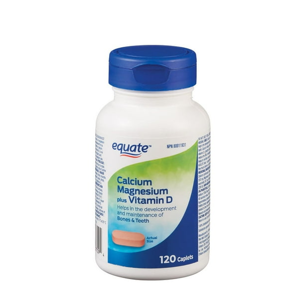 Equate Calcium et magnesium avec vitamine D, paq. de 120 caplets ...