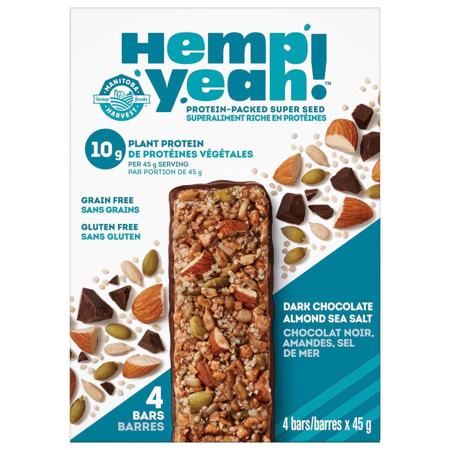 Hemp Yeah Bars Dark Chocolate Almond Sea Salt | Walmart Canada