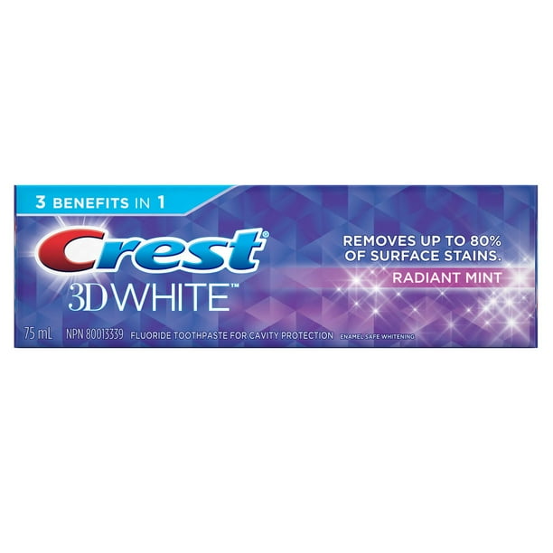 Crest 3D White Radiant Mint Cavity Protection Fluoride Toothpaste ...