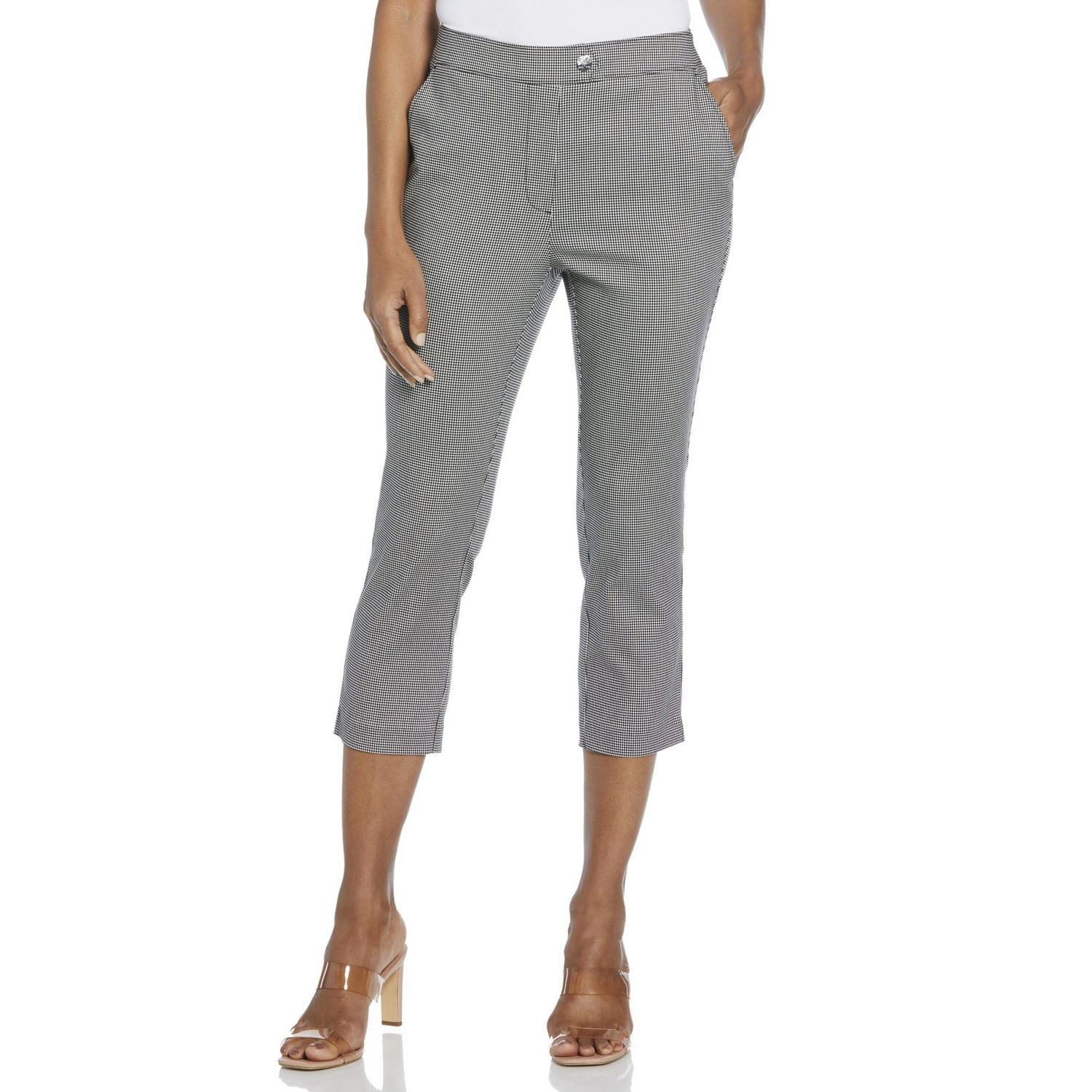 Rafaella Women's Extended Tab Capri Pants with Pockets - Walmart.ca
