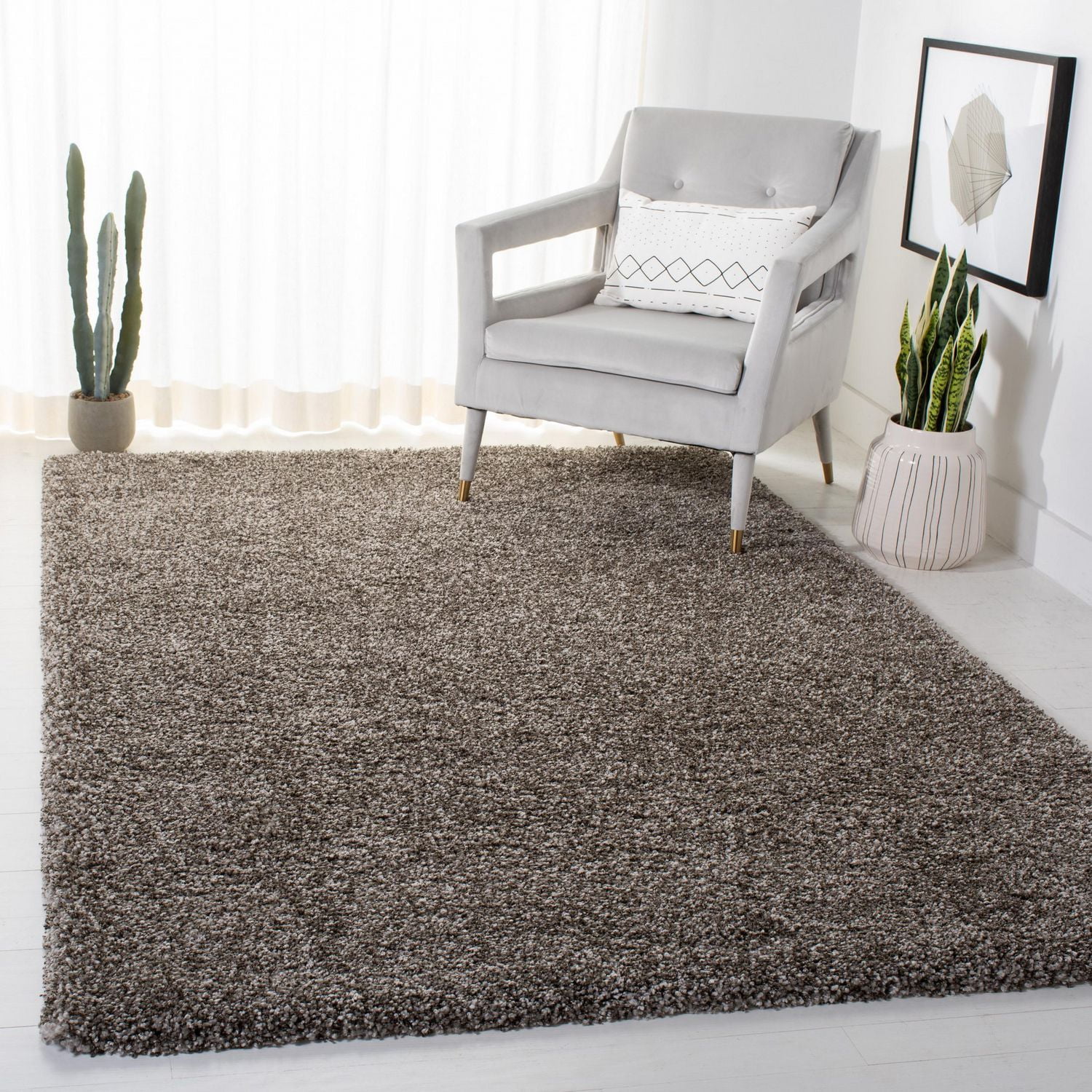 Click here for Safavieh Milan Harlow Solid Shag Area Rug Grey 3 F... prices