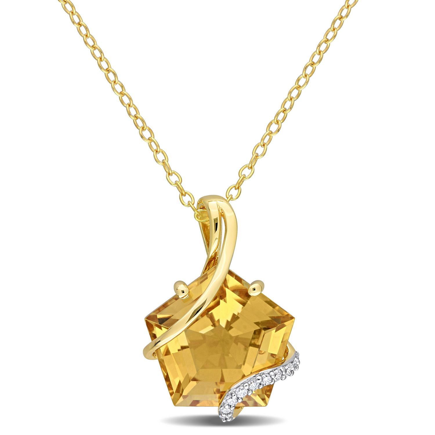 Click here for Miabella 6 Carat T. G.W. Citrine And Diamond Accen... prices