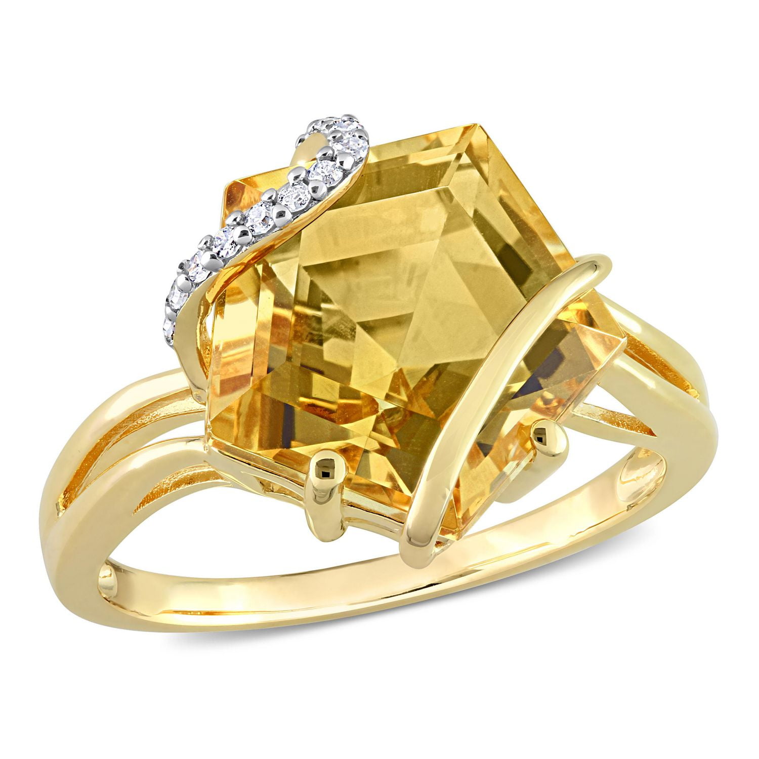 Click here for Miabella 6 Carat T. G.W. Citrine And Diamond Accen... prices