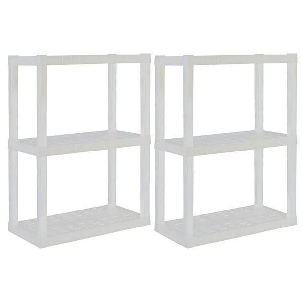 Hyper Tough 3-Tier Plastic Shelves, W30 x D14 x H39" Multipurpose Home ...