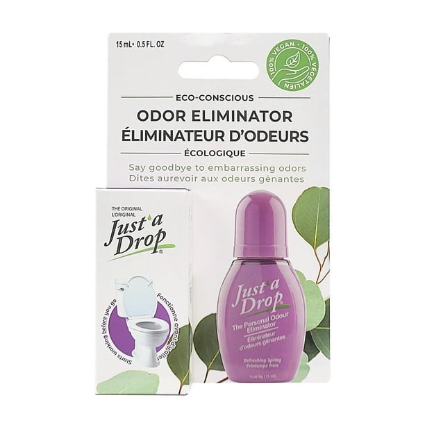 Just a Drop Toilet Odor Eliminator, Refreshing Spring, 15 ml, Pre-Poop ...