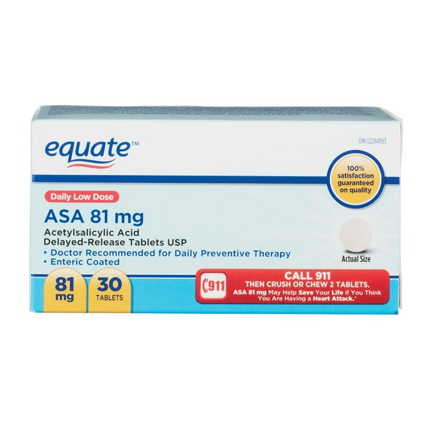 Equate Asa 81 mg Enteric Coated Tablets - Walmart.ca
