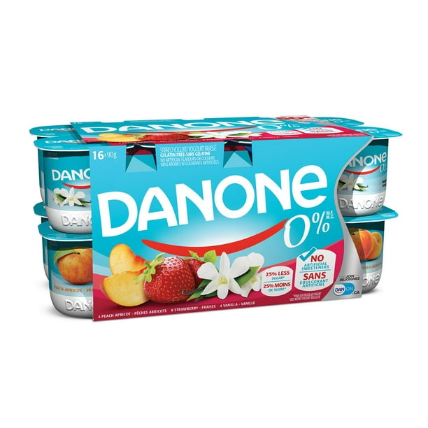 Danone 0% Peach/Strawberry/Vanilla Stirred Yogurt - Walmart.ca