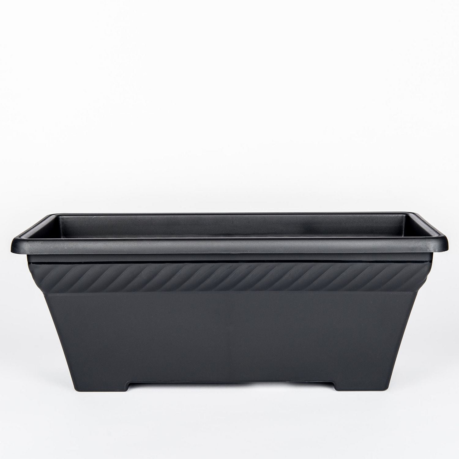 Integrated Plastics 22" Decorative Rectagular Black Planter | Walmart ...