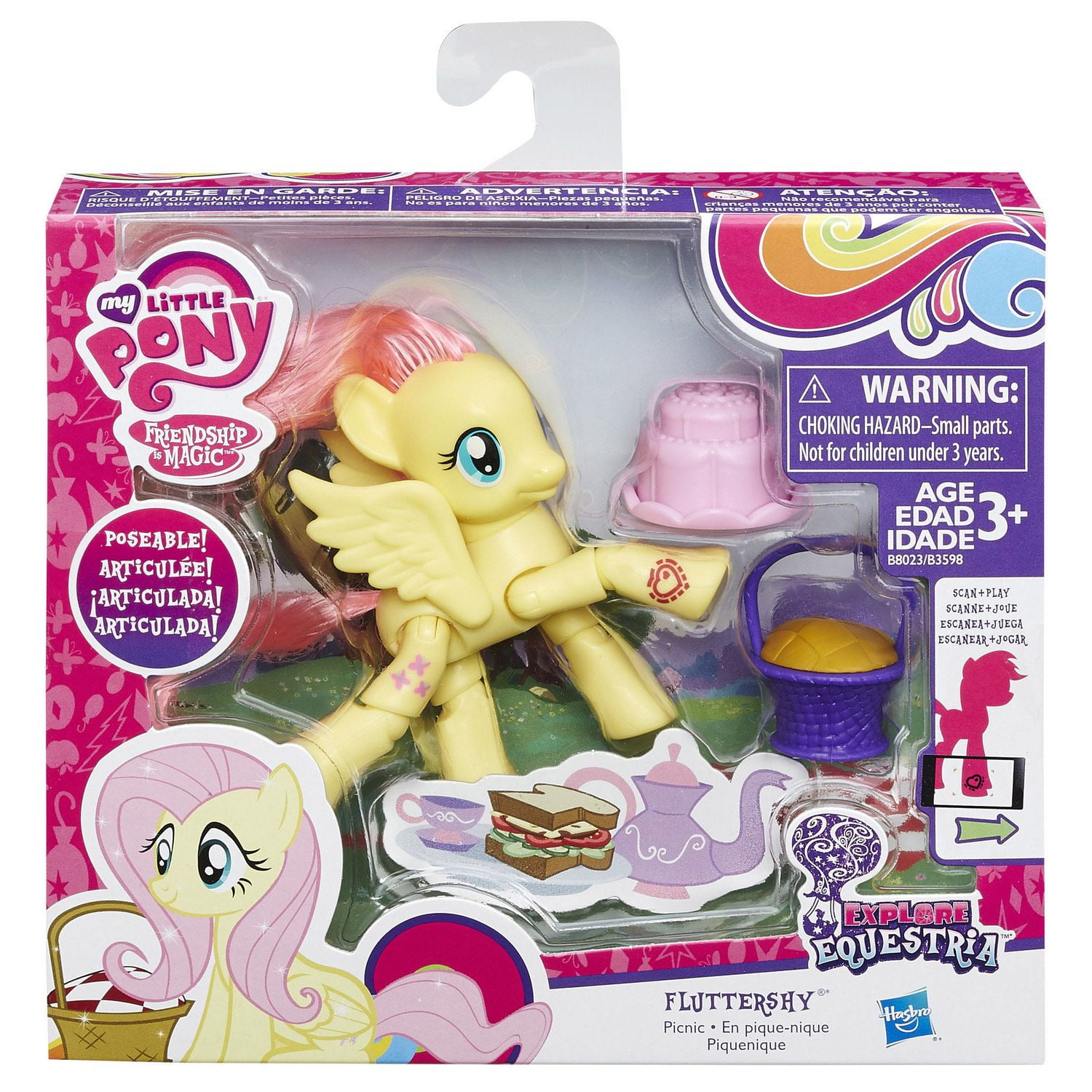 My Little Pony Explore Equestria Fluttershy Picnic Poseable Pony Doll ...