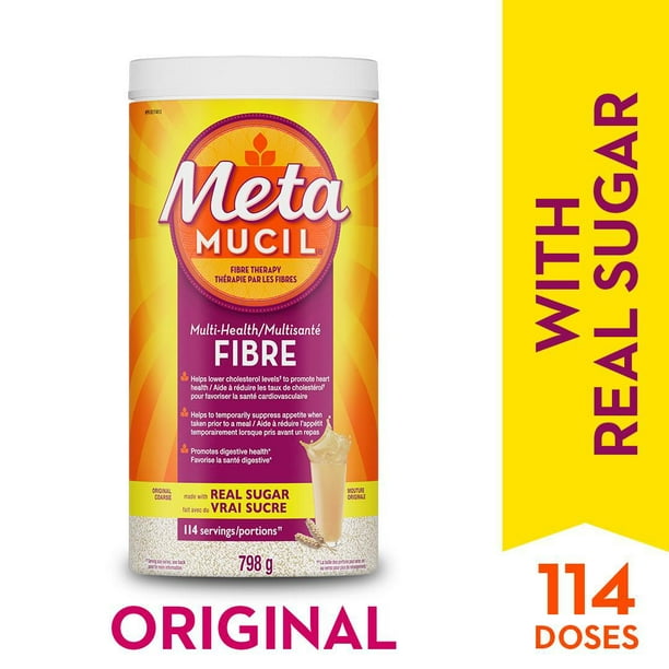 Metamucil 3 in 1 MultiHealth Fibre! Fiber Supplement Powder, Original ...