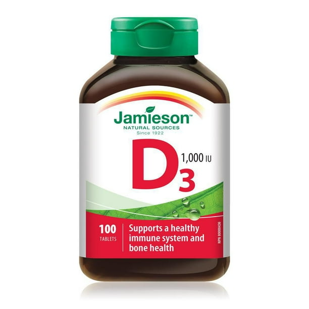 Jamieson Vitamin D3 1,000 IU Tablets, 100 tablets - Walmart.ca
