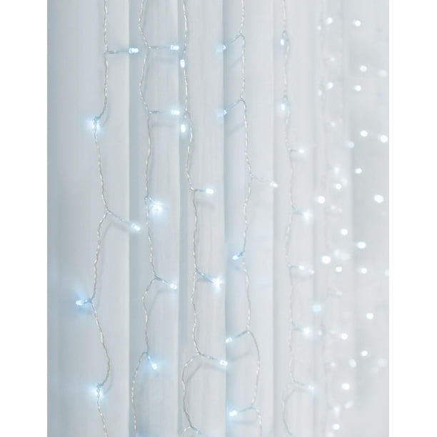 Merkury Curtain Lights Cascading LED Lighting Cool White, Cool white ...