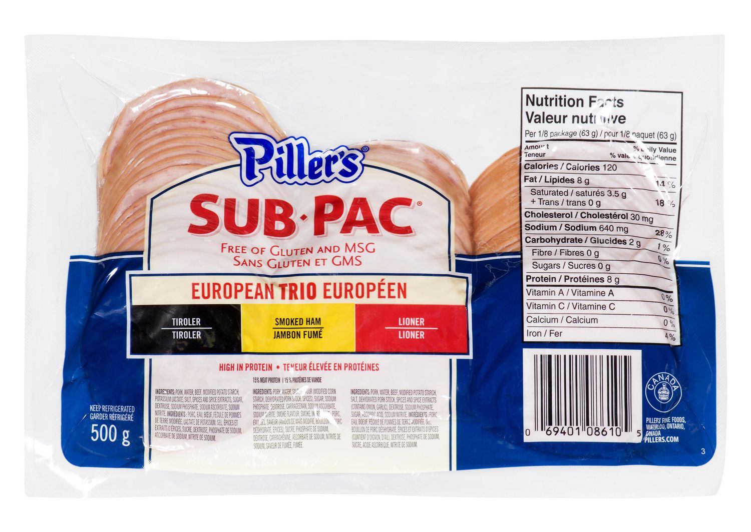 Piller's Sub Pac European Trio Smoked Ham | Walmart Canada